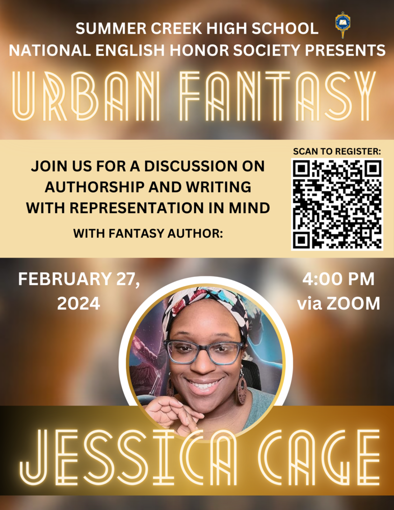 Join NEHS for a Zoom with Author Jessica Cage! | Summer Creek High School