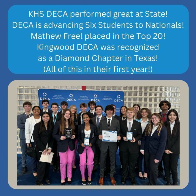 DECA Excels in their first year back! | Kingwood High School